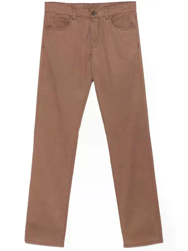 Canali Twill Trousers - Brown