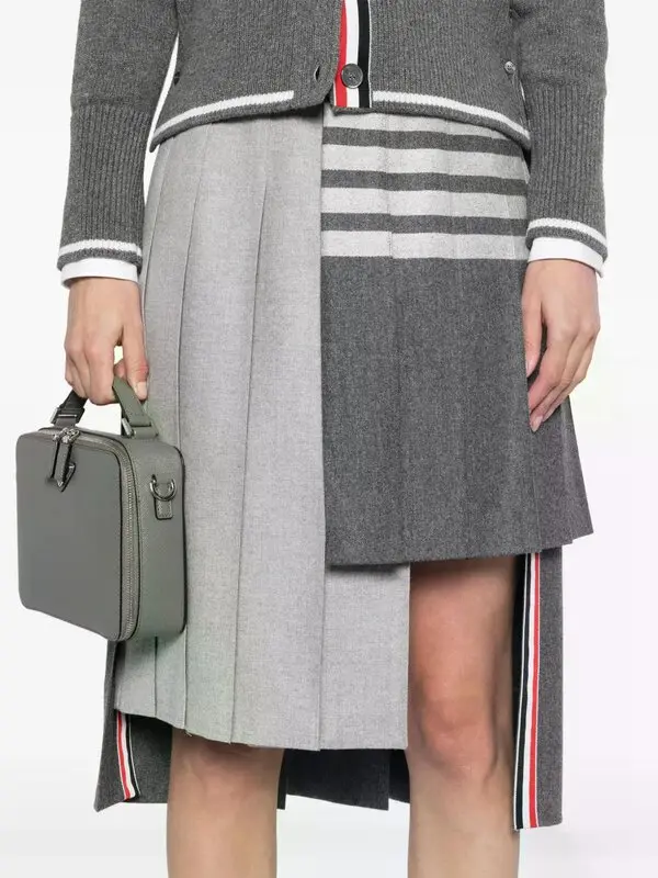 Thom Browne 4-bar Stripes Pleated Midi Skirt