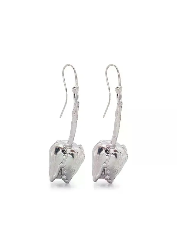 Marni Tulip Drop Earrings - Silver