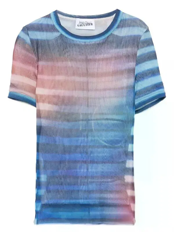 JEAN PAUL GAULTIER Striped Mesh Top
