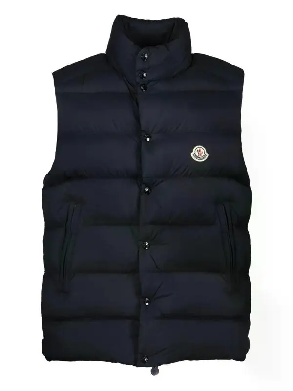 Moncler Quilted Logo-plaque Gilet - Blue