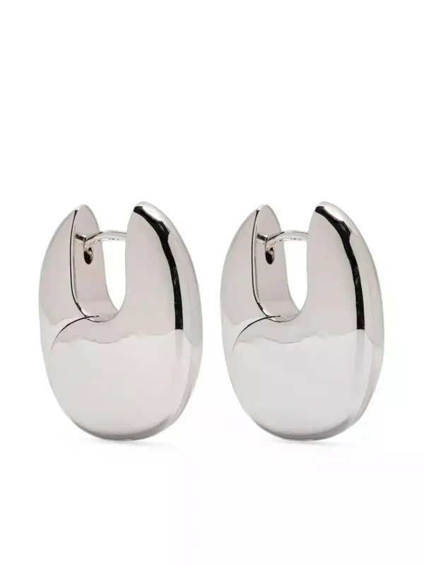 Tom Wood Medium Pebble Sterling Hoop Earrings - Silver