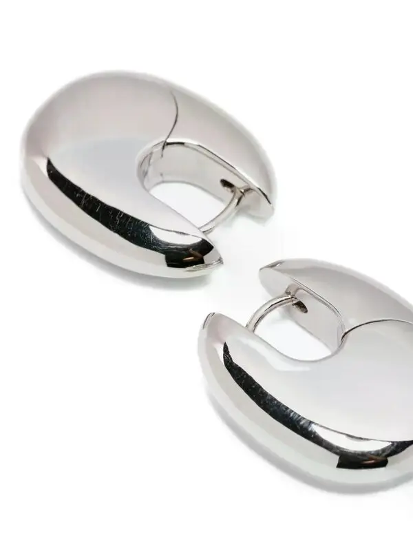 Tom Wood Medium Pebble Sterling Hoop Earrings - Silver