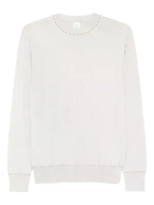 Eleventy Crew-neck Stitch-detail Sweater
