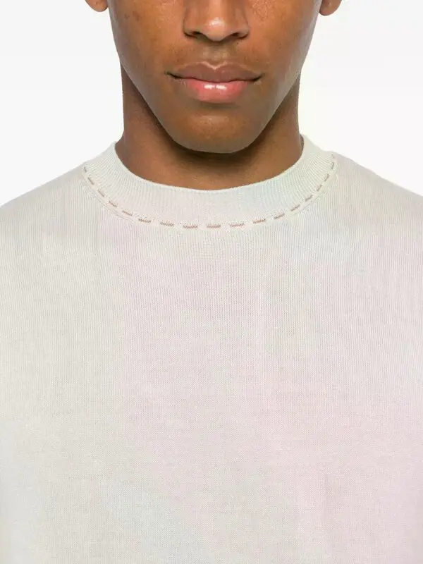 Eleventy Crew-neck Stitch-detail Sweater