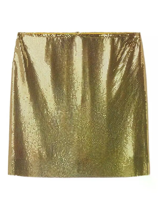 Versace Atelier Metal Mesh Mini Skirt - Gold