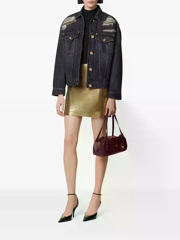 Versace Atelier Metal Mesh Mini Skirt - Gold