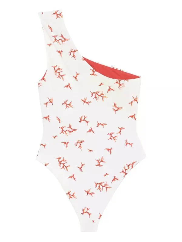 Fendi One-shoulder Printed Swimsuit