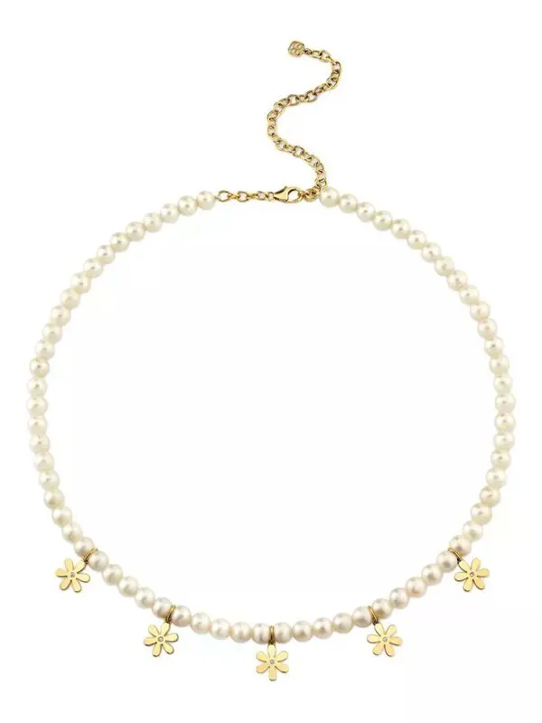 SYDNEY EVAN 14ct Yellow Daisy Diamond Necklace - Gold
