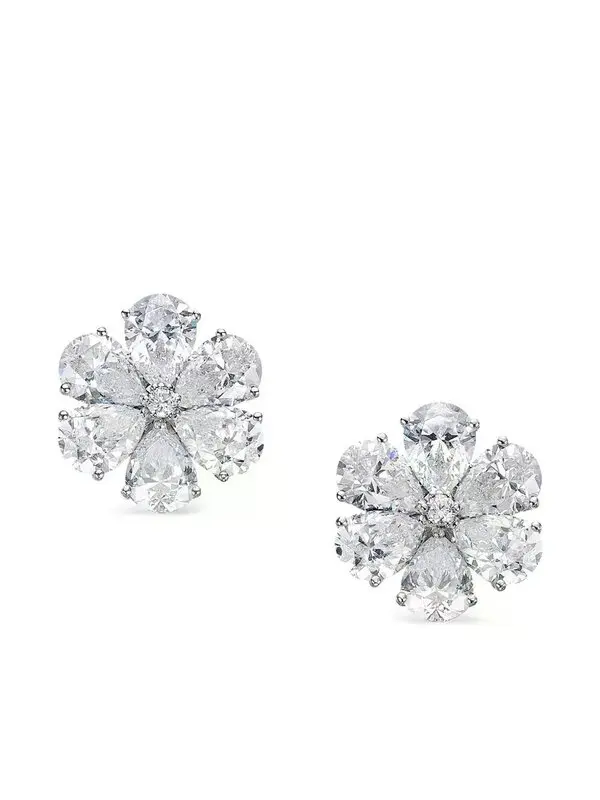 ANABELA CHAN Diamond Flower Clip-on Earrings - Silver