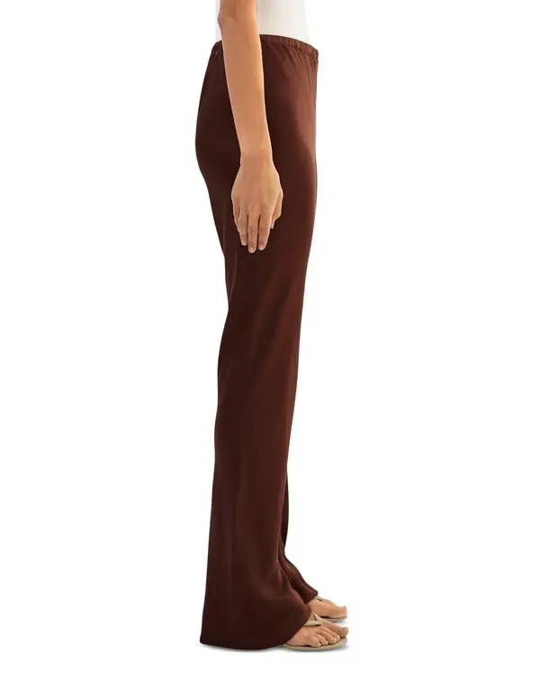 LAMARQUE Emile Satin Pants - Brown