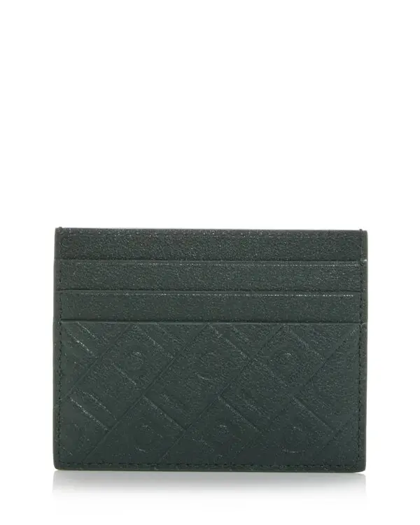 FERRAGAMO Gancini Embossed Leather Card Case - Moss
