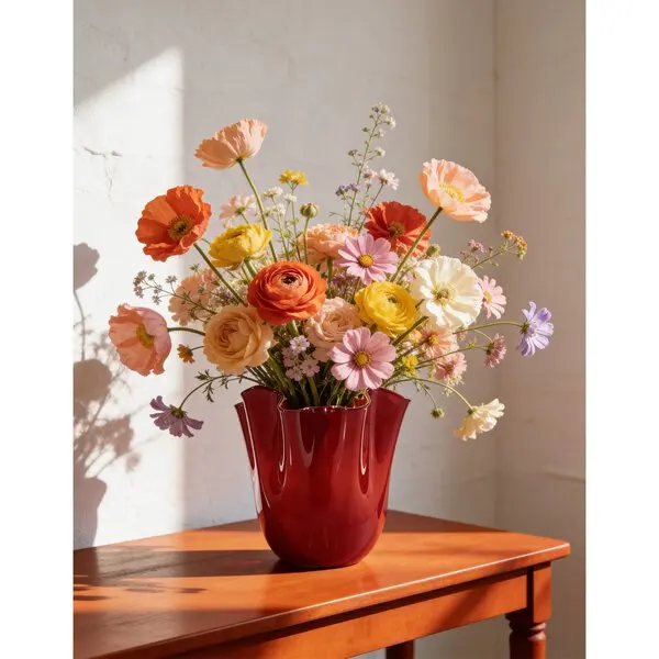 VENINI Fazzoletto Vase 42 Oz - Red