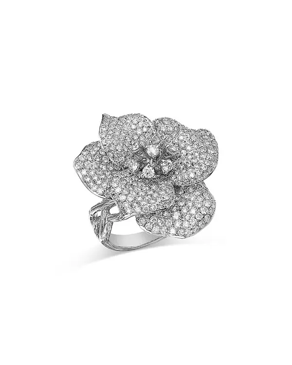 Bloomingdale'S Diamond Flower Ring - White
