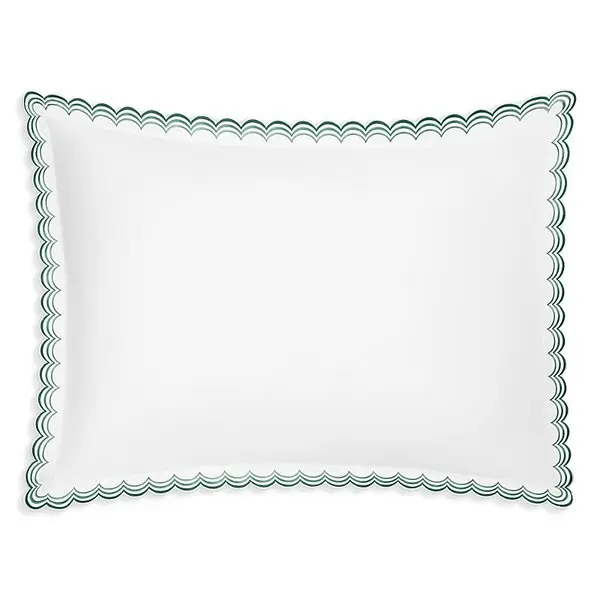 MATOUK Stella Scalloped Embroidered Standard Sham - Green