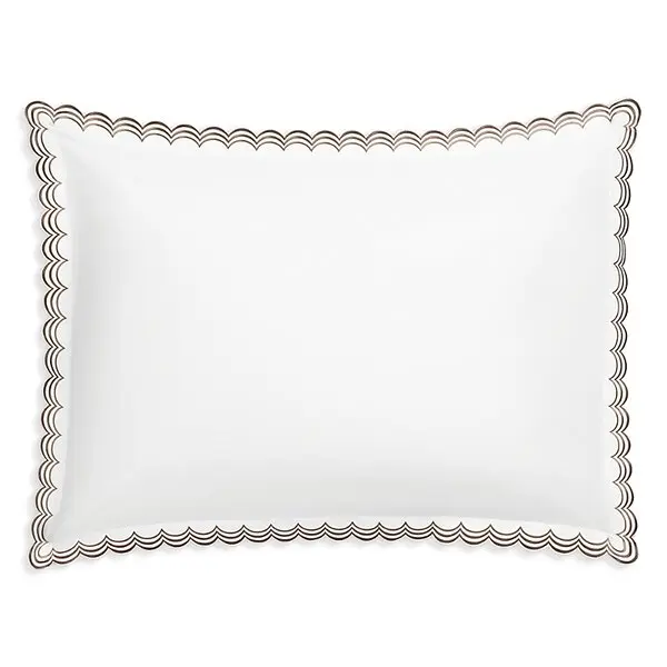 MATOUK Stella Scalloped Embroidered Standard Sham - Mocha