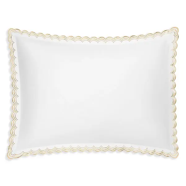 MATOUK Stella Scalloped Embroidered King Sham - Champagne