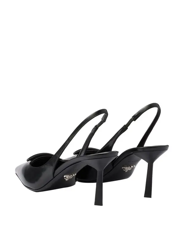Prada Brushed Leather Slingback Pumps