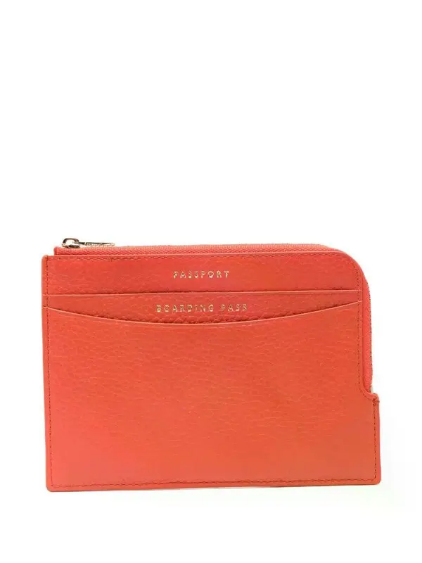 ASPINAL OF LONDON Zipped Pebble Leather Wallet - Red