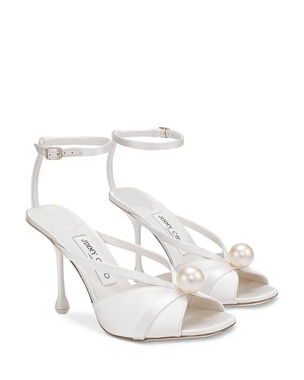 JIMMY CHOO Siva 95 Sandals - Ivory/white