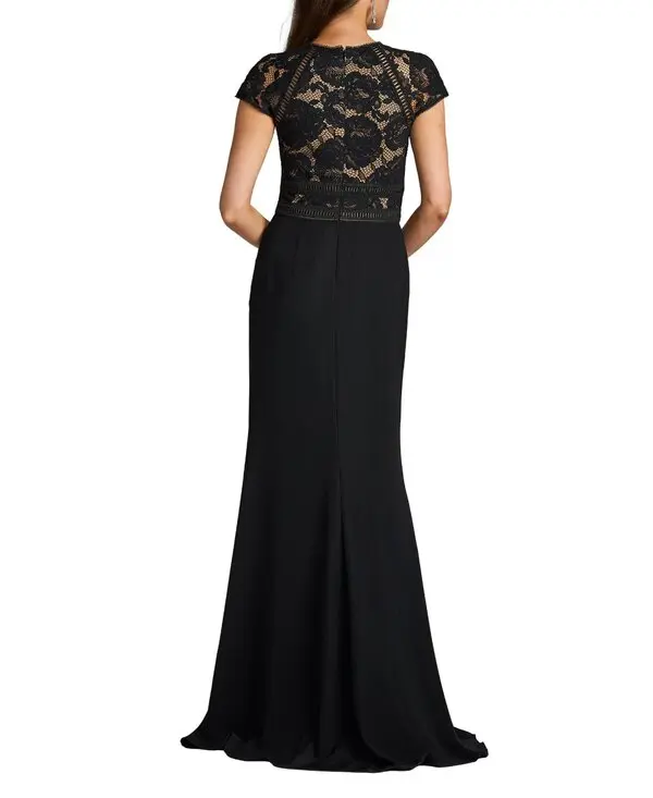 Tadashi Shoji Catrine Lace Bodice Gown - Black/nude