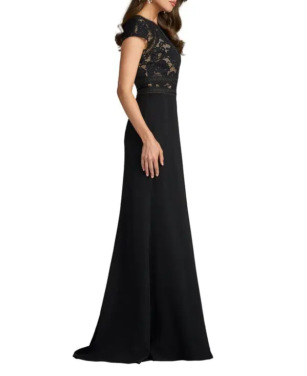 Tadashi Shoji Catrine Lace Bodice Gown - Black/nude