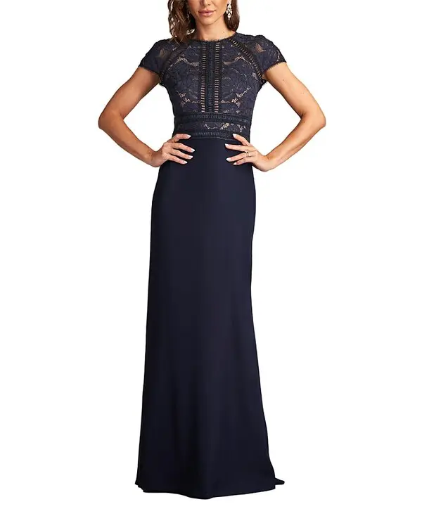 Tadashi Shoji Catrine Lace Bodice Gown - Navy