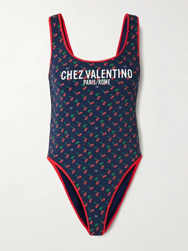 Valentino Garavani Printed Swimsuit - Blue