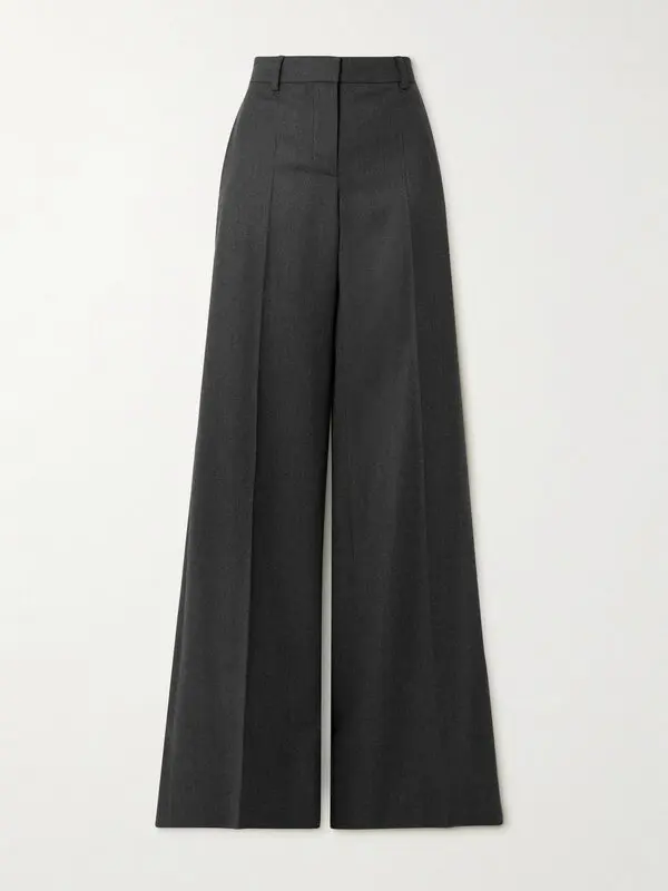 Stella McCartney Wool-felt Flared Trousers - Gray