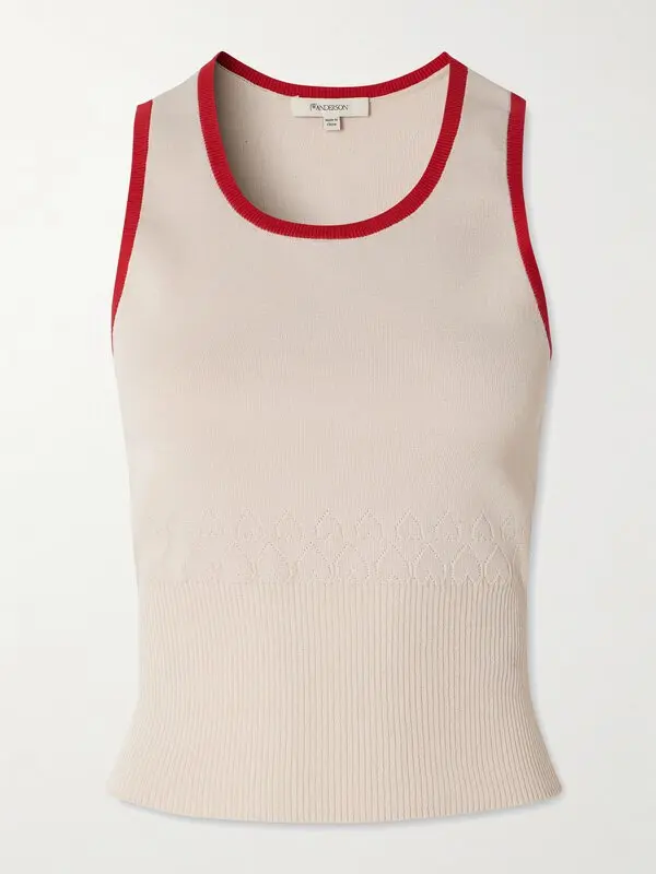 JW Anderson Two-tone Cotton-blend Jersey Tank