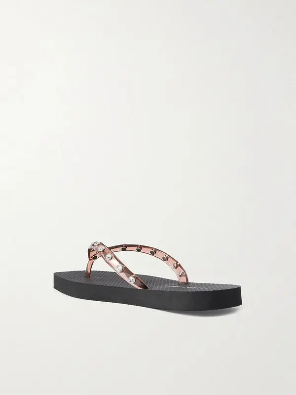 LOEFFLER RANDALL Crystal-embellished Flip Flops