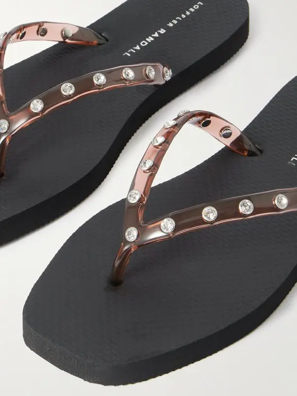 LOEFFLER RANDALL Crystal-embellished Flip Flops