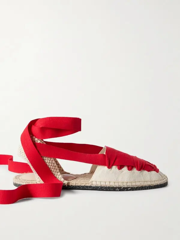 LOEFFLER RANDALL Wilson Lace-up Canvas Espadrilles - Red