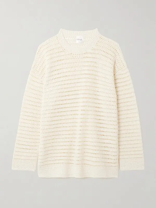 LESET Lucy Crocheted Cotton Sweater