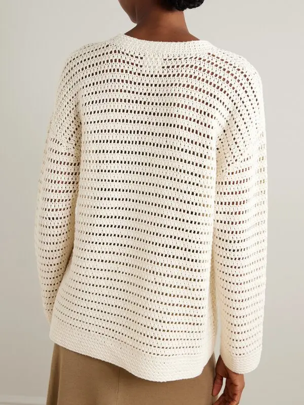 LESET Lucy Crocheted Cotton Sweater
