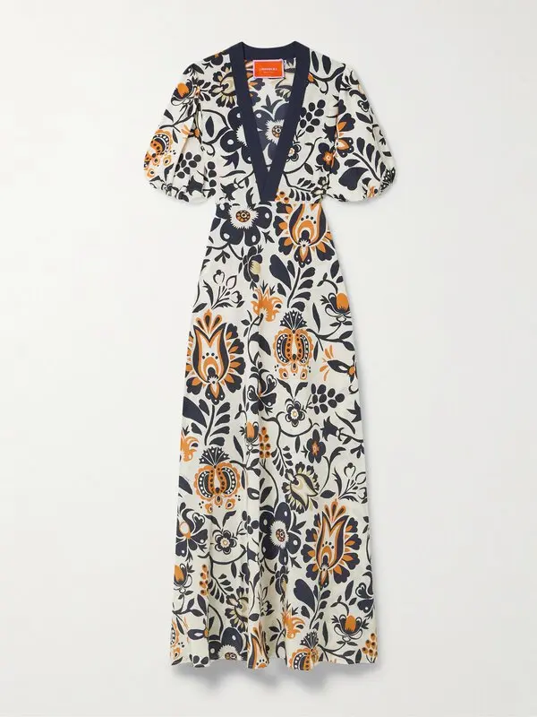 La DoubleJ Marlene Silk-crepe Maxi Dress - Multi