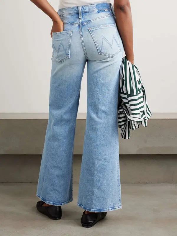 MOTHER The Tomcat Roller Sneak High-rise Wide-leg Jeans