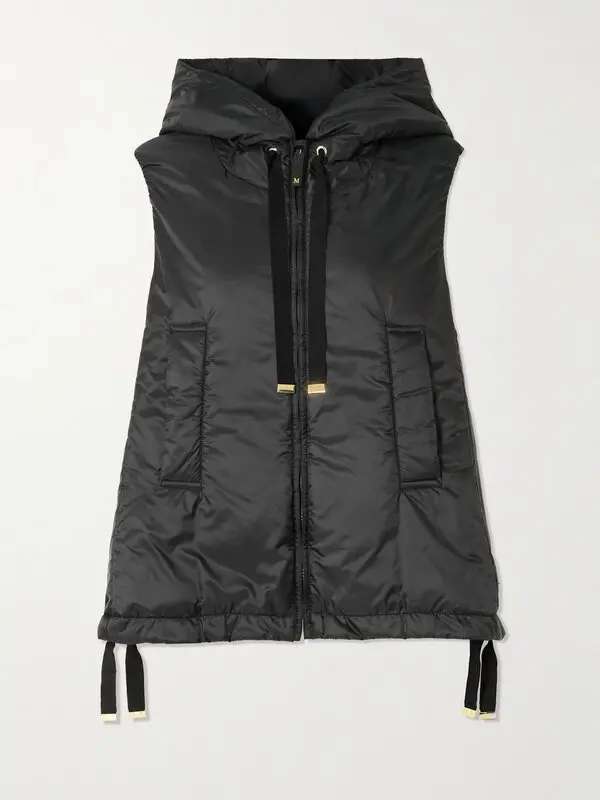 Max Mara The Cube Hooded Padded Vest - Black