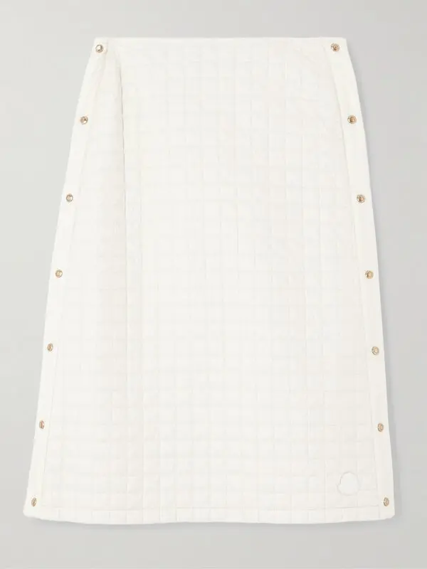 Moncler Quilted Shell Midi Skirt - White