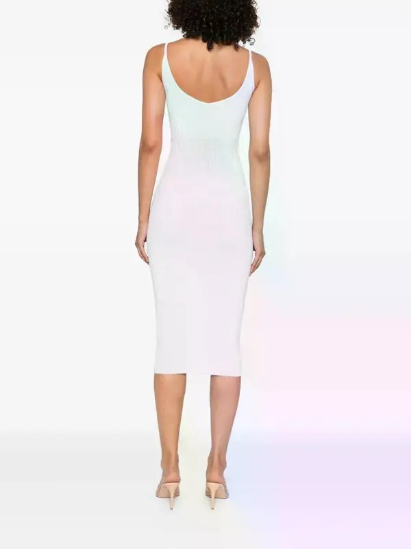 MUGLER Ribbed Midi Dress - White