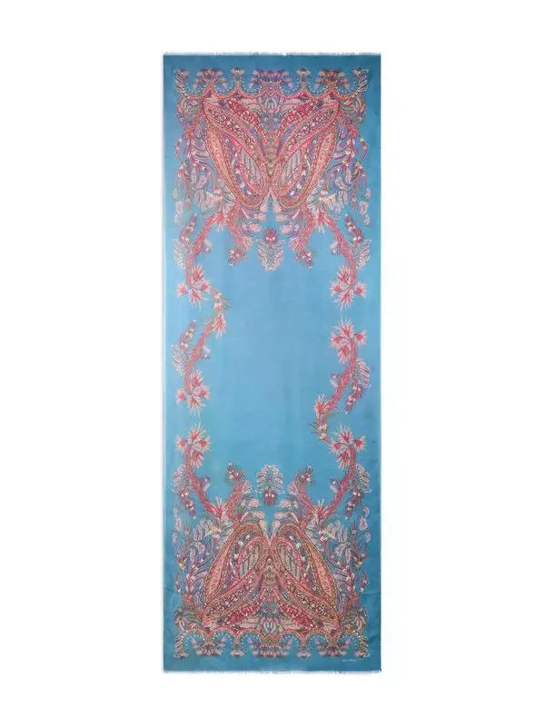 Etro Paisley-print Scarf - Blue
