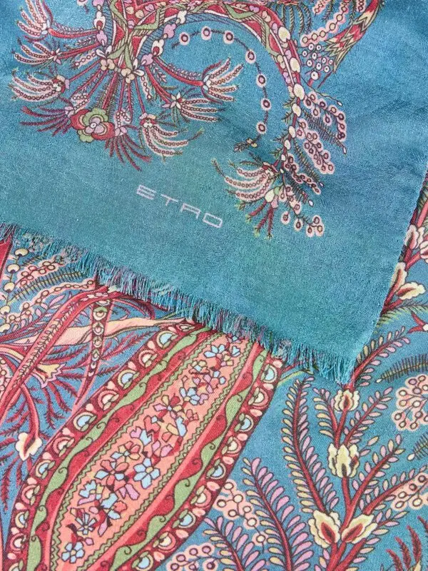 Etro Paisley-print Scarf - Blue