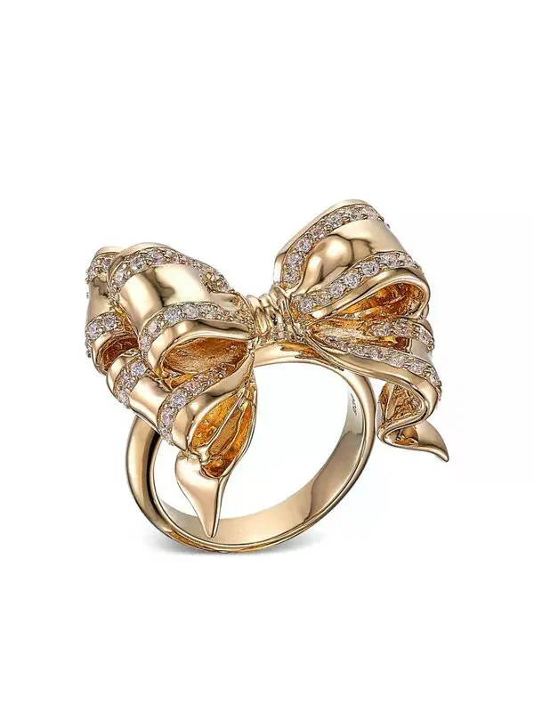ANABELA CHAN 18k Vermeil Diamond Bow Ring - Gold