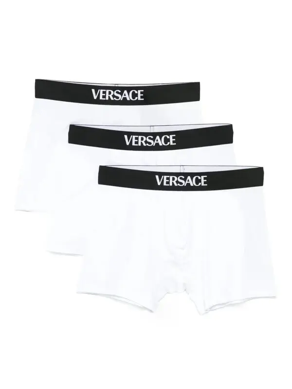 Versace Logo-waistband Boxers - White