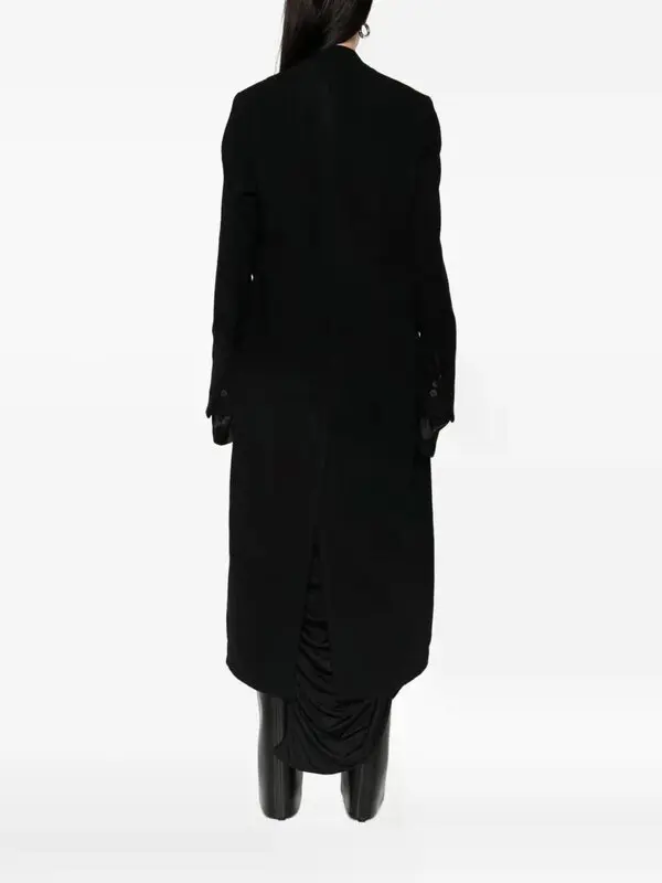 Rick Owens Overlap-Seam Wool Coat - Black - 19% Off | Editorialist
