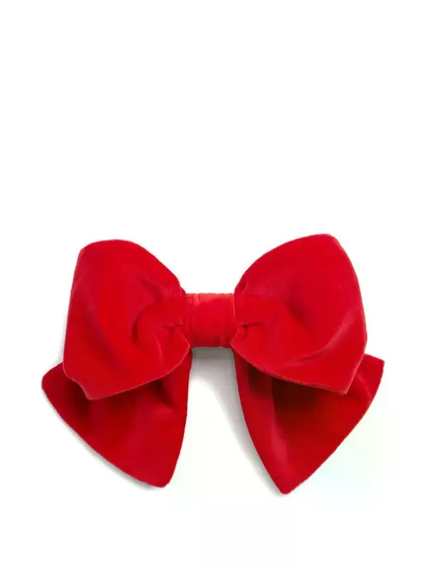 Patou Velvet Bow Hair Clip - Red