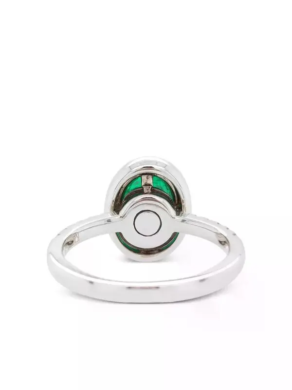 HYT JEWELRY 18k White Gold Emerald And Diamond Ring