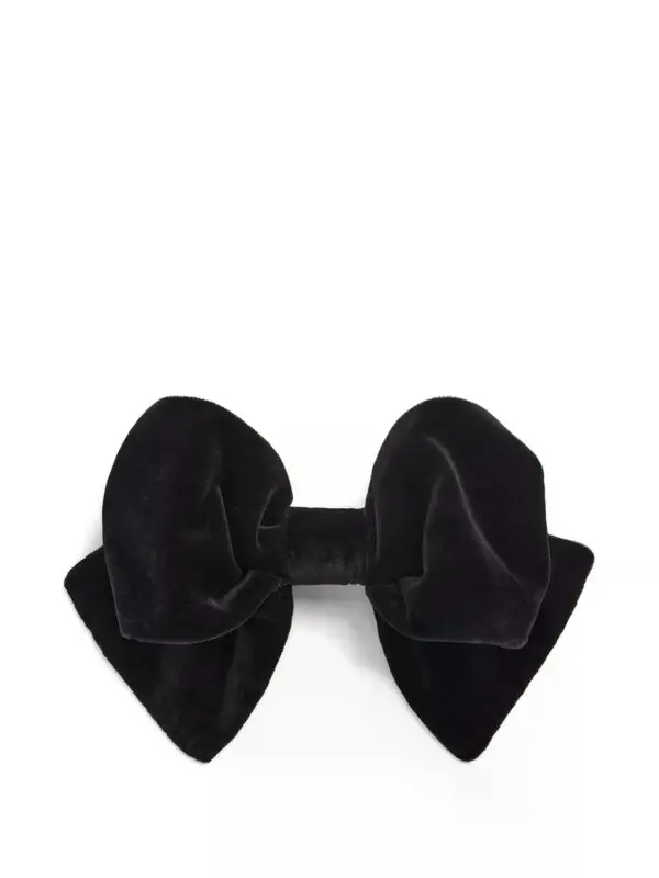 Patou Velvet Bow Hair Clip - Black