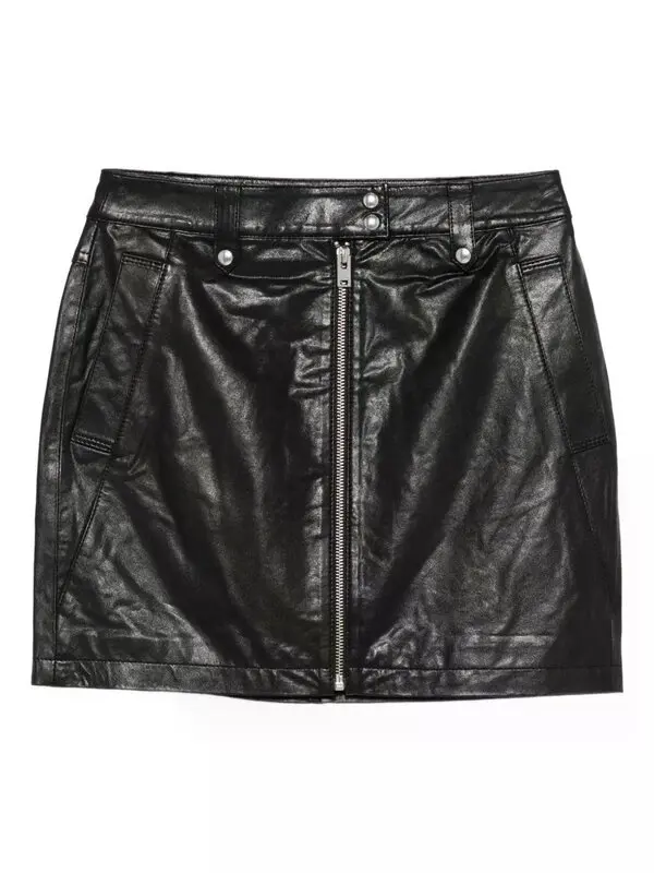Iro Paris Leather Mini Skirt Black Editorialist
