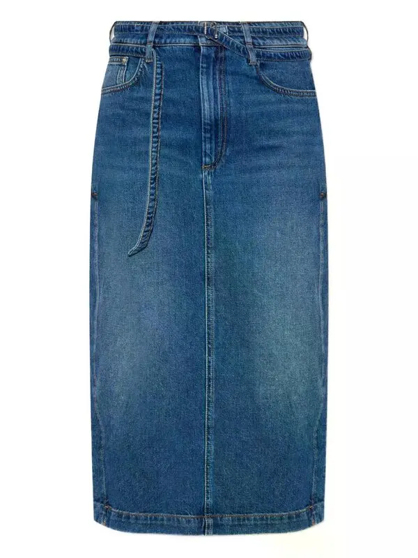 Sportmax Belted Denim Midi Skirt